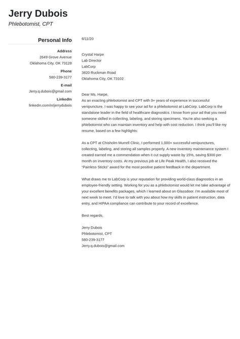 Phlebotomist Cover Letter Example Template Crisp Artofit