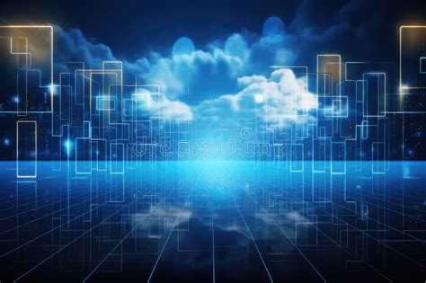Cloud Computing Transfer Big Data On Internet Futuristic Digital