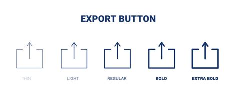 Export Button Icon In 5 Different Style Outline Vector Image