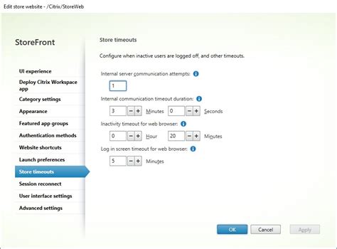 Store Timeouts StoreFront Current Release