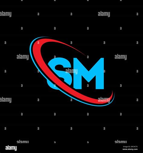 Sm S M Letter Logo Design Initial Letter Sm Linked Circle Uppercase Monogram Logo Red And Blue
