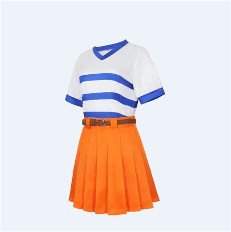 One Piece Teenage Girls Nami Costume Full Set Including Fashionable One Piece Dresses And Hat