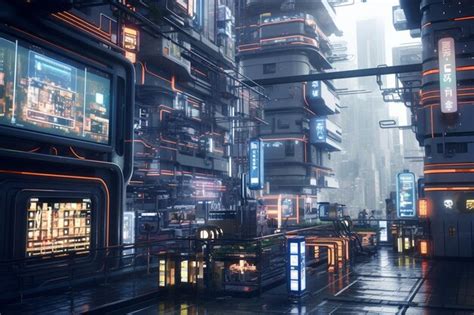 Premium Ai Image Quantum Computing Hub In A Cyberpunk City