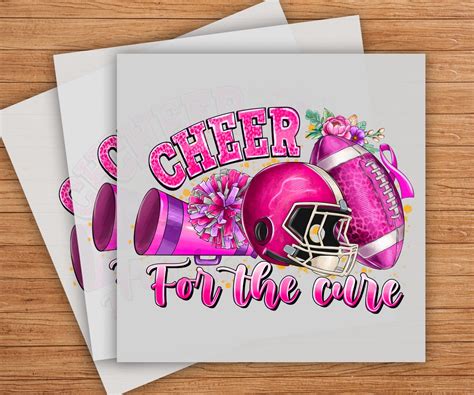 Cheer For The Cure Dtf Transfer Awareness Design Ready To Press Etsy