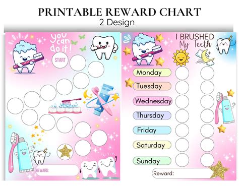 Teeth Brushing Reward Chart Tooth Brushing Reward Chart Sticker