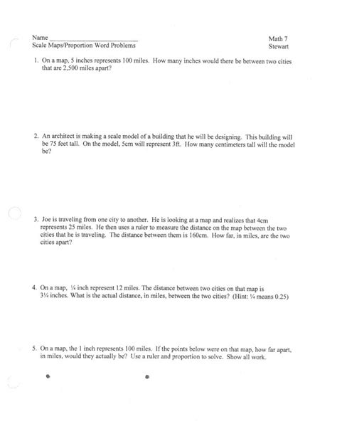 Scale Maps Proportions Worksheet