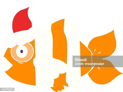 산타 모자를 쓴 이국적인 물고기의 손으로 그린 평면 컬러 그림 0명에 대한 스톡 벡터 아트 및 기타 이미지 0명 귀여운 낙서 드로잉 Istock