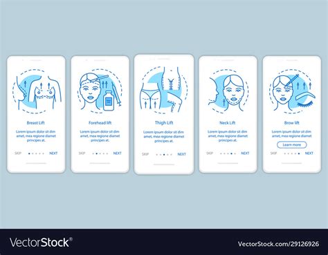Surgical Lift Procedure Onboarding Mobile App Vector Image