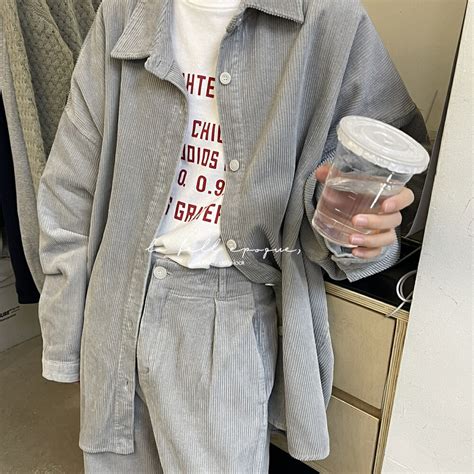벨에포크 테디 가을 오버핏 박시 골덴 코듀로이 셔츠 3color