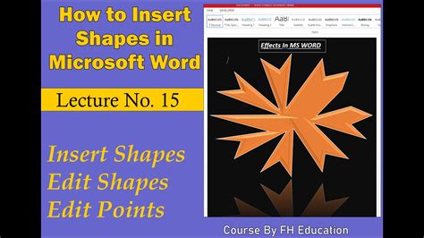 How To Insert Shapes In Microsoft Word Lecture 15 In Hindi Urdu Education Viral Msword Video