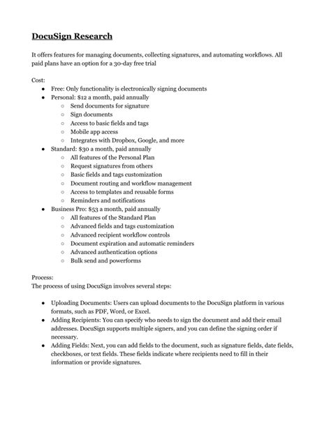 Docusign Research Features Pricing And Workflow