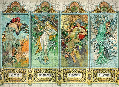 1000 Piece Alphonse Mucha The Four Seasons Jigsaw Puzzle Rest In Pieces