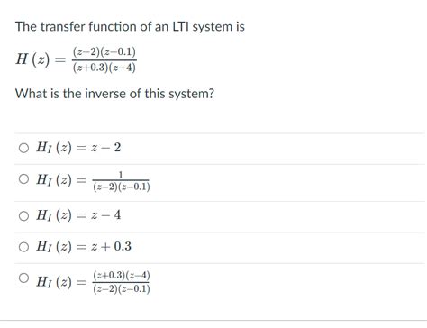 solved the transfer function of an lti system is h 2
