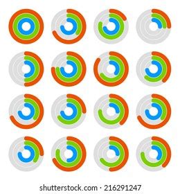 Set Circular Colored Progress Diagram Vector Stock Vector Royalty Free Shutterstock