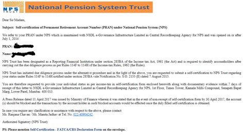 How To Submit Fatca Declaration For Nps