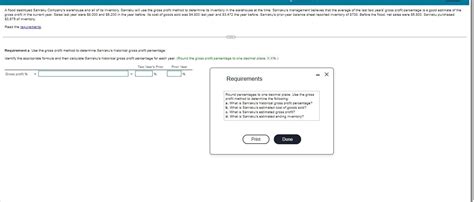Solved Requirement A Use The Gross Profit Method To