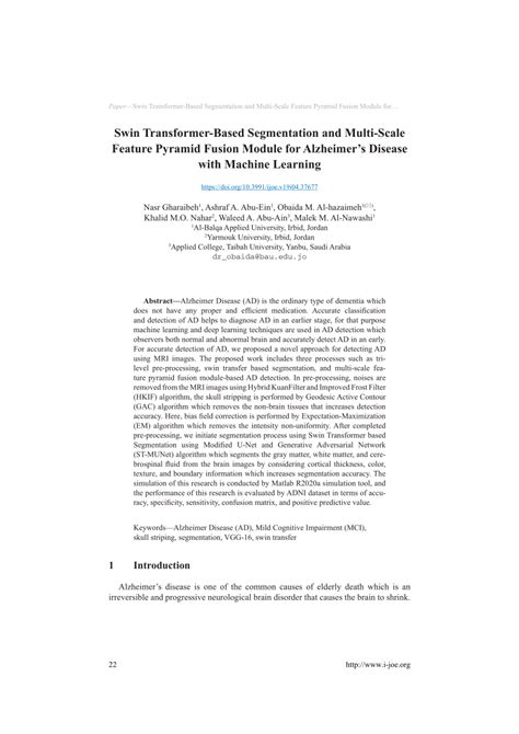 Pdf Swin Transformer Based Segmentation And Multi Scale Feature