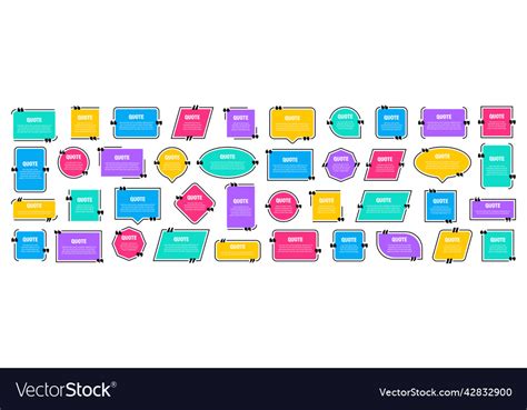 Set Of Colorful Isolated Quote Frames Speech Vector Image