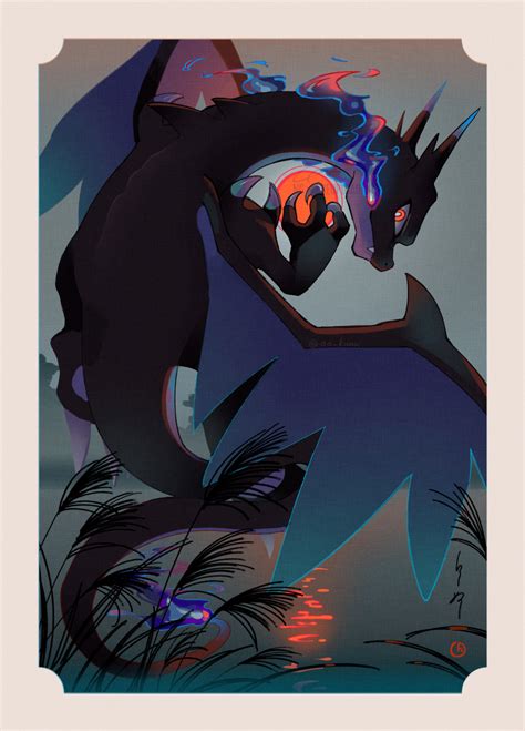 Safebooru Absurdres Blue Fire Bright Pupils Charizard Claws Fang Fire