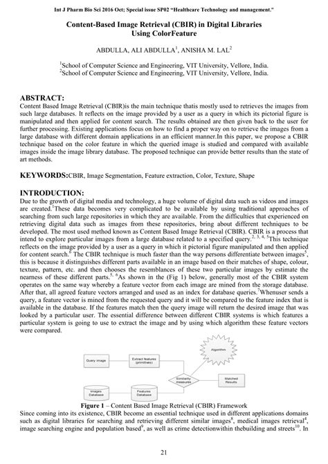 Pdf Content Based Image Retrieval Cbir In Digital Libraries Using