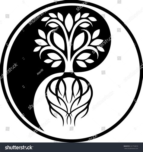 Yin Yang Tree Series Stock Vector Royalty Free 321754010 Shutterstock
