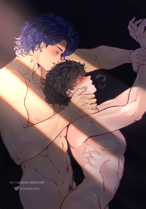 rule 34 anal sex blue hair blush breath cloud dan heng gay hand on