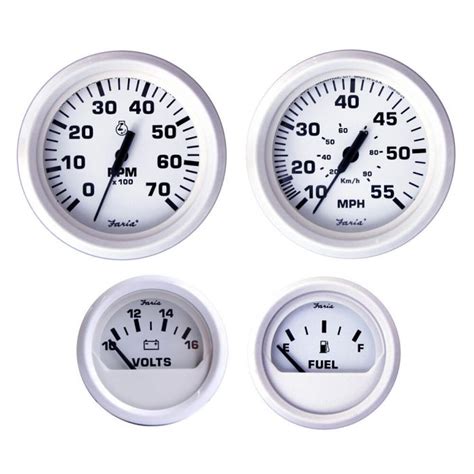 Faria Dress White 4 Gauge Outboard Boxed Set Kt9794 Defender Marine