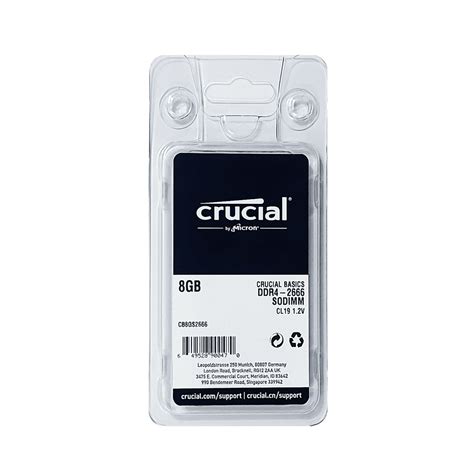 خرید و قیمت رم لپ تاپ کروشیال 8 گیگ Ddr4 2666 Mhz Cl19 کاستوم رایان