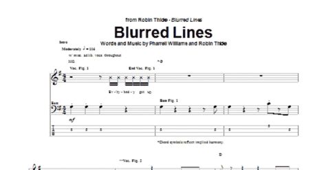 Blurred Lines Bass Guitar Tab Print Sheet Music Now