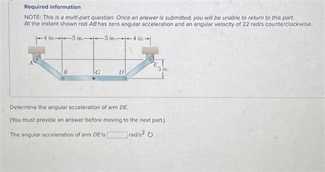 Solved Answer Both Parts A The Angular Accelration Of