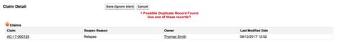 case throwing an error pop up on record and need to save it in