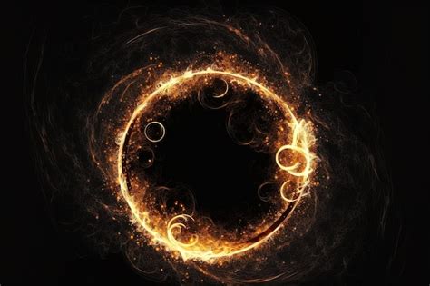 Premium Photo Abstract Fire Fiery Circle With Sparkles And Flames On