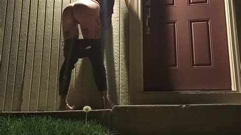 Desperate Girl Piss On The Neighbour Porch