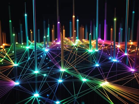 Premium Photo Abstract Technology Background With Illuminated Fiber Optic Network Connections