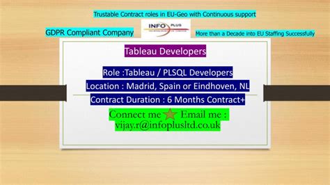 Vijay Ramasamy On Linkedin Tableau Developer In Madrid Es Or Eindhoven