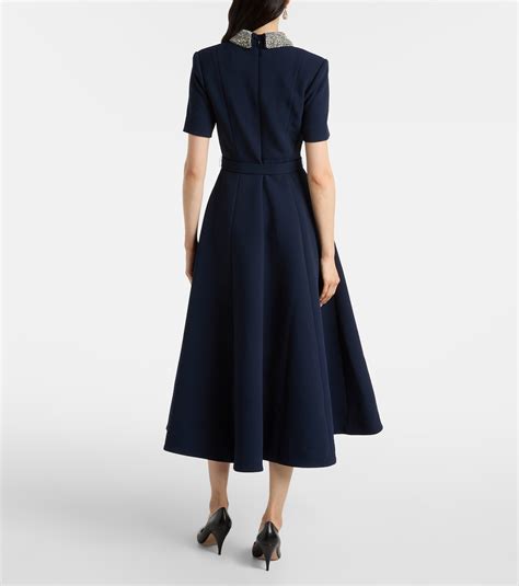 Xena Embellished Crêpe Midi Dress In Blue Rebecca Vallance Mytheresa