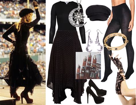 Stevie Nicks Long Sleeve Leotard Beret And Lace Gloves Outfit Ideas