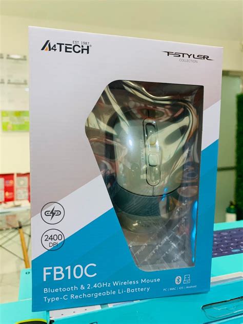 A Tech Fstyler FB C Rechargeable Bluetooth Ghz Wireless Mouse Matcha Green Computers