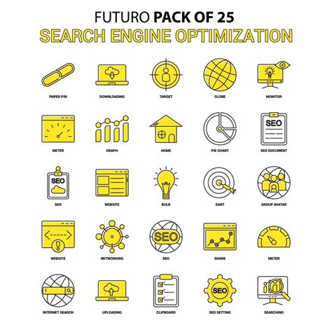 Search Engine Optimization Icon Set Yellow Futuro Latest Design Icon Pack 14030778 Vector Art At