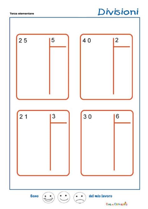 Schede Di Lavoro Per Le Divisioni Della Seconda Elementare