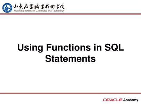 PPT Using Functions In SQL Statements PowerPoint Presentation Free Download ID 4214479