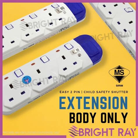Sirim Socket Body Only 345 Way Trailing Extension Socket Extension Diy Extension Socket