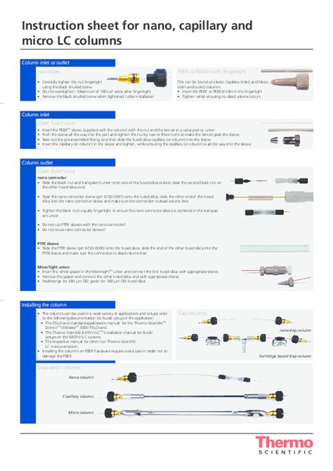 Pdf Instruction Sheet For Nano Capillary And Micro Lc Columns