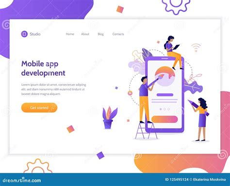 Mobile App Development Banner Stock Vector Illustration Of Element