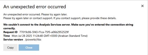 We Couldnt Connect To The Analysis Services Server Make Sure Youve Entered The Connection