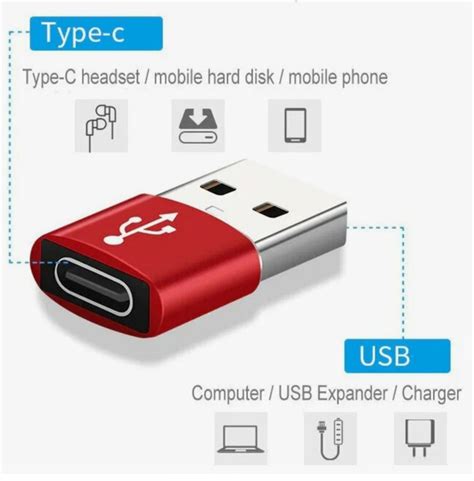 Переходник Орбита Ot Sma29 Otg Usb гнездо Type C штекер красный купить с доставкой по