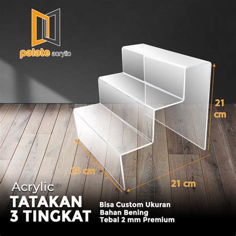 Jual AKRILIK DUDUKAN ACRYLIC DISPLAY SEPATU TAS 3 TINGKAT 2MM STANDARD Jakarta Pusat