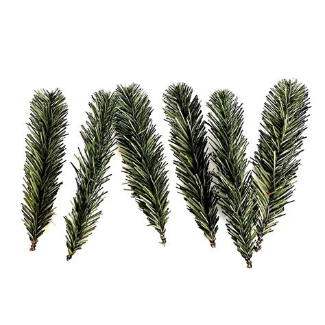 6 Green Pine Sprigs Artificial Floral Artificial Greenery 8 Inches