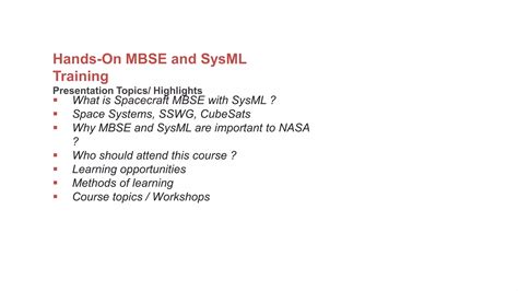 Spacecraft Mbse Sysml Hands On Training Pptx