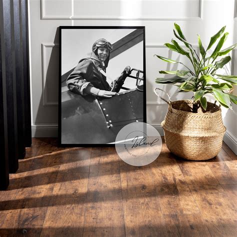 Amelia Earhart Poster Vintage Aviation Art Digital Download Etsy